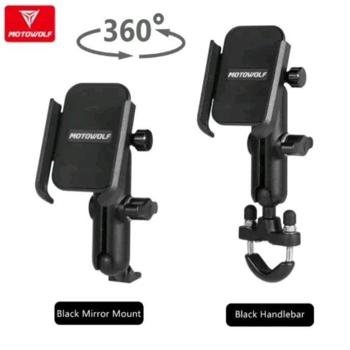 Jual HARGA DISC - MOTOWOLF V3 Holder HP Motor Stang Spion 360 Almunium ...