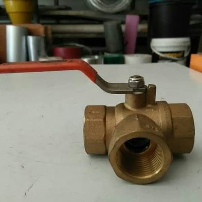 Jual Ball Valve 3 Way Kuningan Drat 2" Inchi Onda | Shopee Indonesia