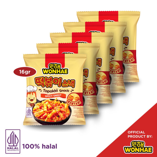Jual Wonhae Topokki Snack Spicy Sweet 16gr x 5 pcs | Shopee Indonesia