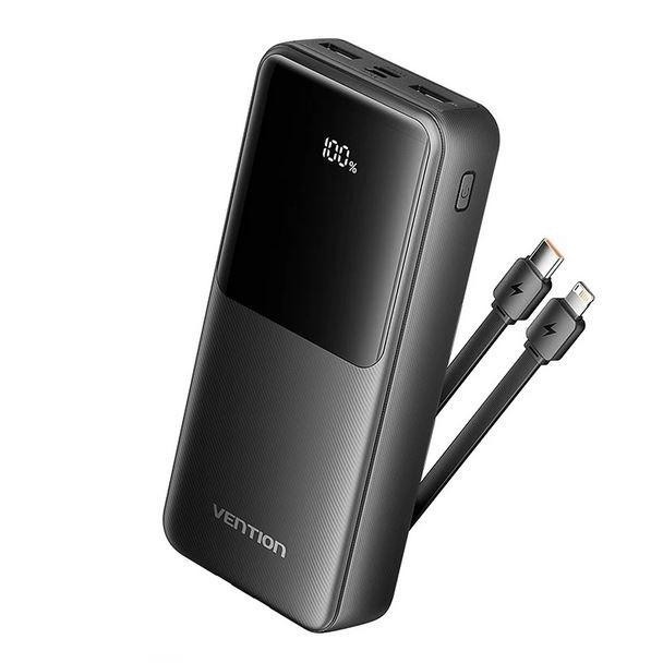 Jual VENTION POWERBANK (MICRO-USB+USB-C+USB-A+USB-A) WITH BUILT-IN USB-C & LIGHTNING CABLES 22 ...