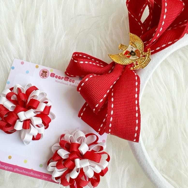 Jual ul-64 Merdeka bow // bandana bayi 17 agustus, jepit rambut agustus ...