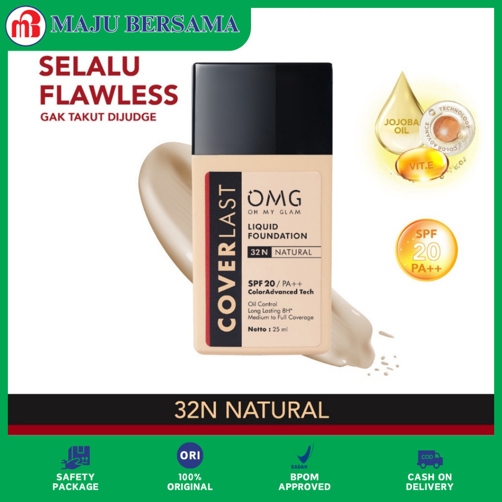 Jual S05709 FOUNDATION OMG OH MY GLAM COVERLAST LIQUID ITEM SHOPEE 25ML ...