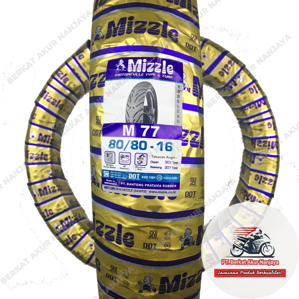 Jual Mizzle M77 80/80-16 Ban Nouvo Skywave Hayate BONUS Pentil | Shopee ...