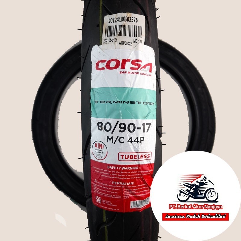 Jual Corsa Terminator 80/90-17 Ban Motor Tubeless BONUS Pentil | Shopee ...