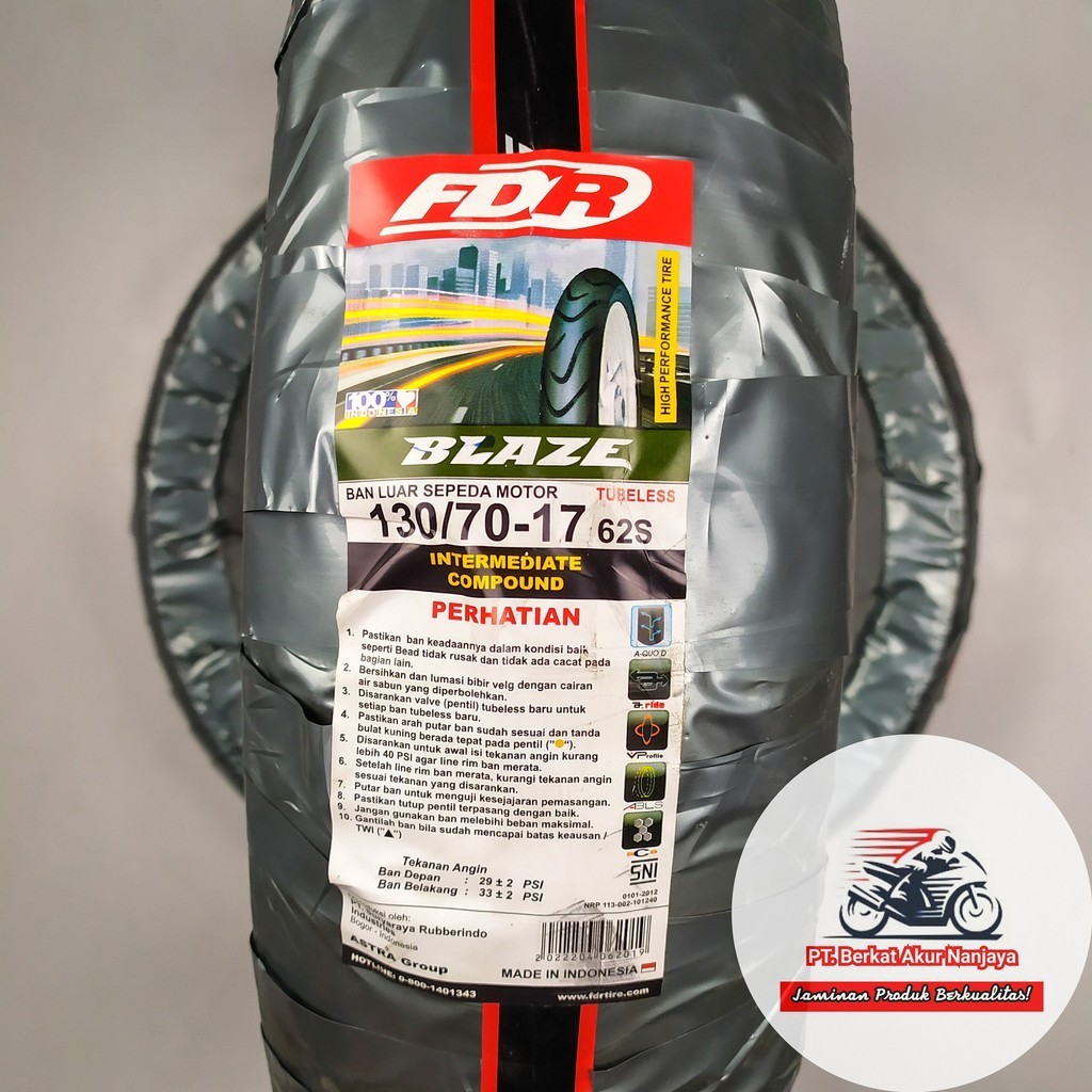 Jual FDR Blaze 130/70-17 Ban Motor Sport Tubeless BONUS Pentil | Shopee ...
