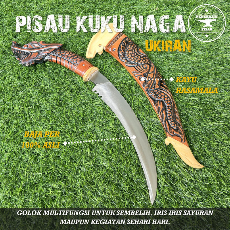 Jual Pisau Motif Kuku Naga Full Ukiran Rasamala | Shopee Indonesia