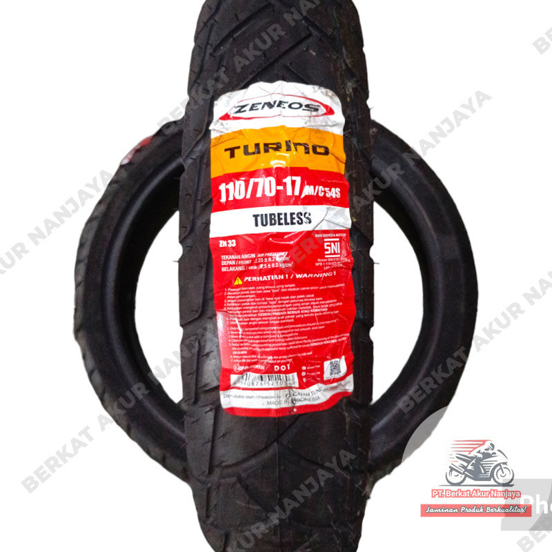 Jual Ban Motor Zeneos Turino ZN33 110/70-17 Ban Motor Tubeless BONUS ...