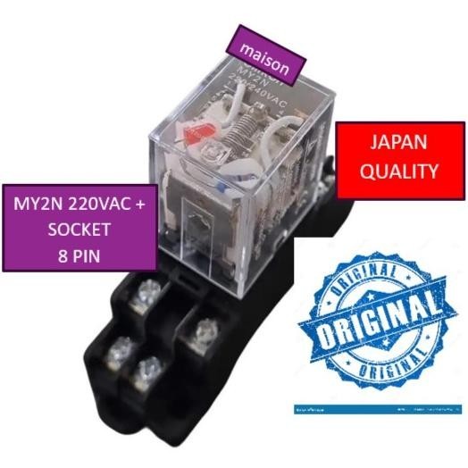 Jual Set Relay My2N 220Vac Japan + Socket 8 Pin / My2 220Vac Gratis ...
