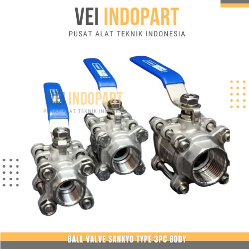 Jual 3/4" Ball Valve Sankyo / Keran Air Stainless Steel Type 3Pc Body 3/4" | Shopee Indonesia