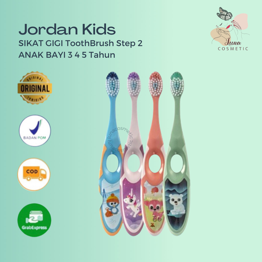 Jual Jordan Kids Toothbrush Step 2 Sikat Gigi Anak 3-5 Tahun Soft ...