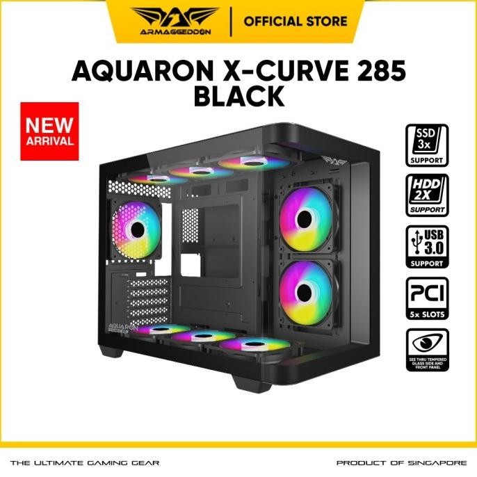 Jual CASING GAMING ARMAGGEDDON AQUARON X-CURVE 285 M-ATX WITH FRONT ...