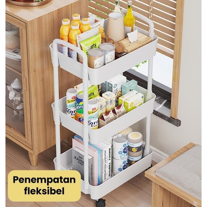 Jual Rak Dapur Rak 4 Tingkat Dengan Roda Square Rak Susun Serbaguna ...