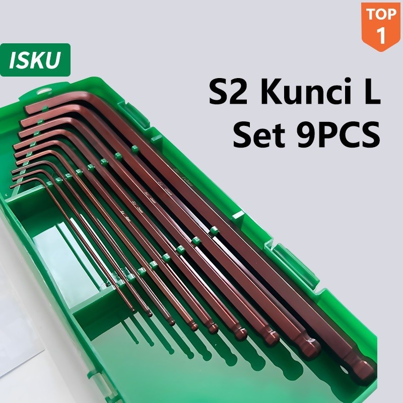 Jual Original Isku Kunci L Set Panjang Hex Key 9Pcs S2 Ball Point ...
