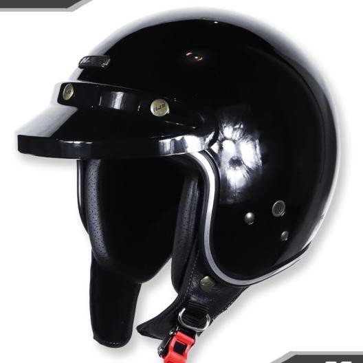 Jual Helm Njs Nr-80'S Solid Hitam Doff Helm Retro Half Face Sni ...