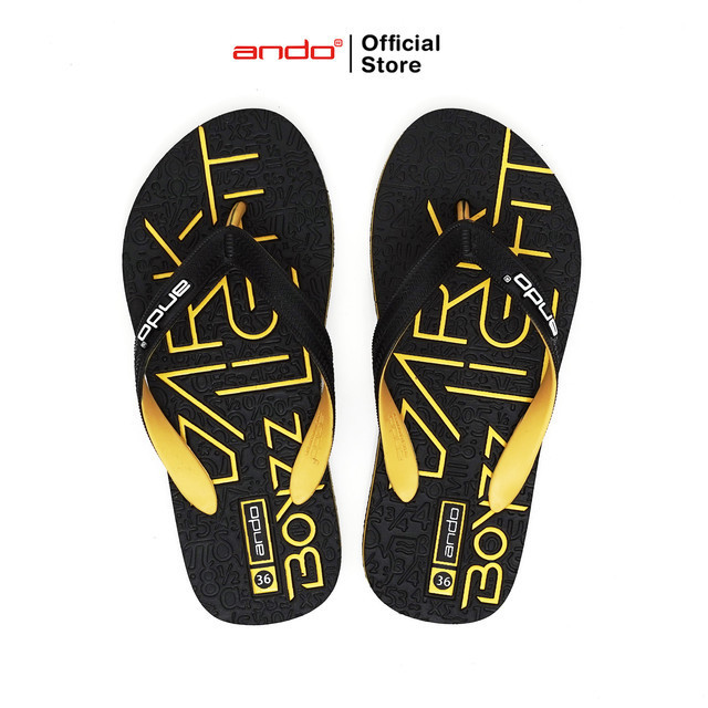 Jual Ando Official Sandal Jepit Enmo Remaja - Hitam/Kuning | Shopee ...