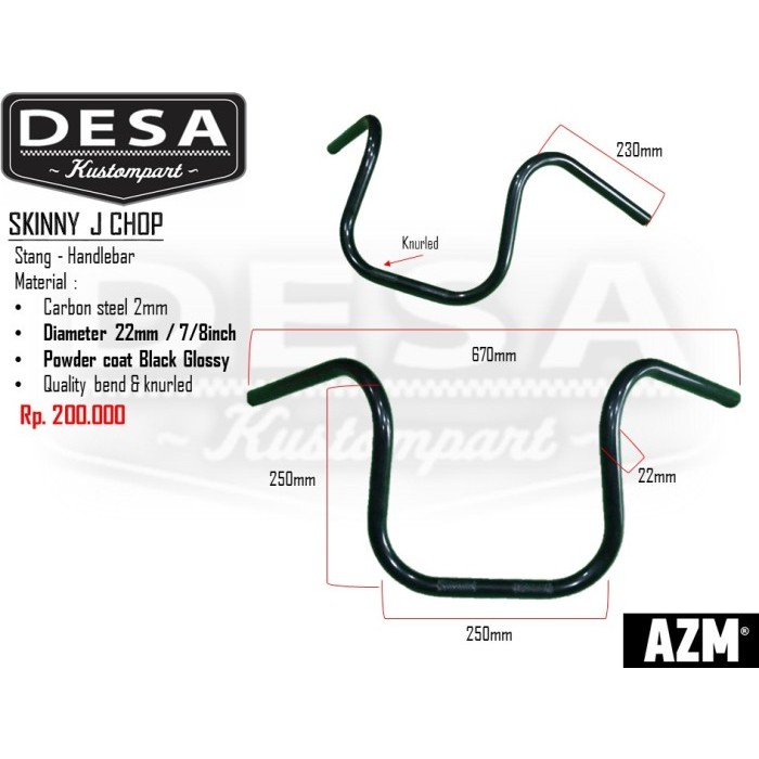 Jual Stang Custom Stang Chopper Stang bber Stang Motor SkinnyJ Chop ...