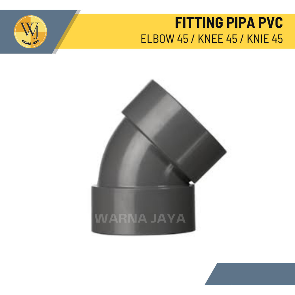 Jual Fitting Pipa PVC Elbow 45 Derajat / Knee 45 / Knie 45 / Sambungan Fitting Pipa PVC | Shopee ...