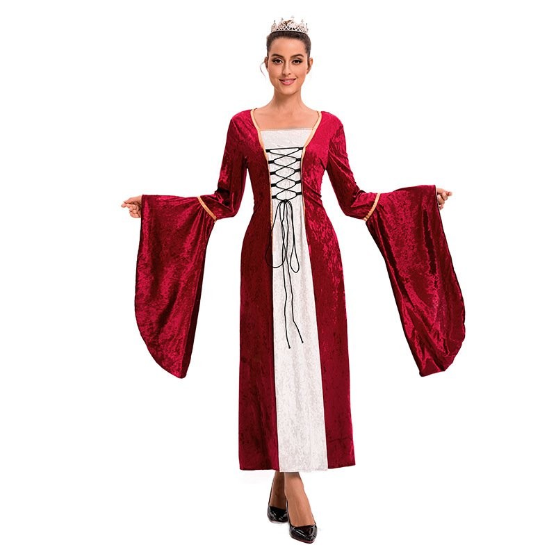 Jual Foreign Trade Adult Lady Medieval Dress Retro Court Queen Long ...