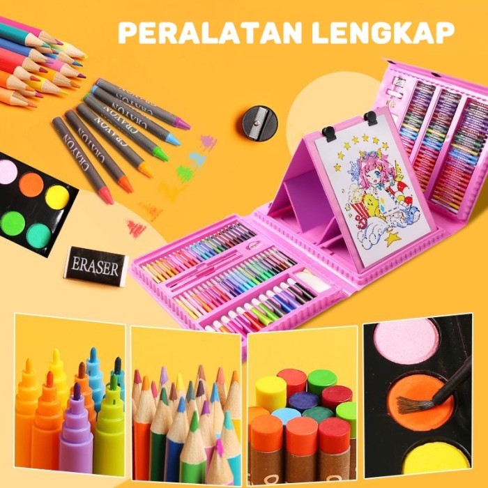 Jual Azalia Super Murah Alat Lukis Set 208 Pcs Alat Menggambar Melukis ...