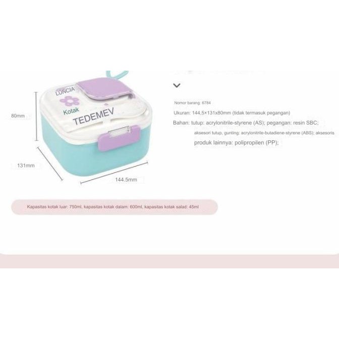 Jual Lunch Box Tedemei Kotak Makan Anak Sekolah Kotak Bekal Stainless ...