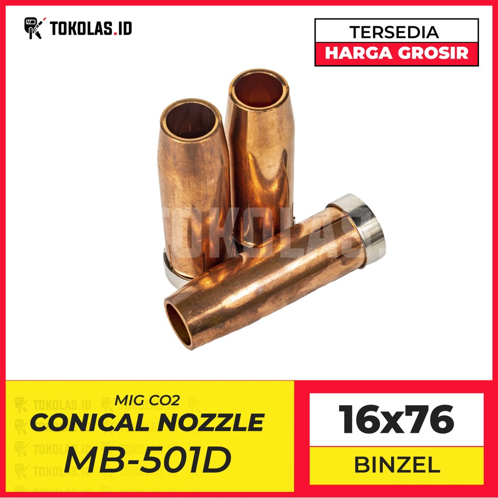 Jual 5 PCS Conical Nozzle MIG Torch CO CO2 MB500 MB501 500 501 Selongsong Binzel Euro MB501D ...