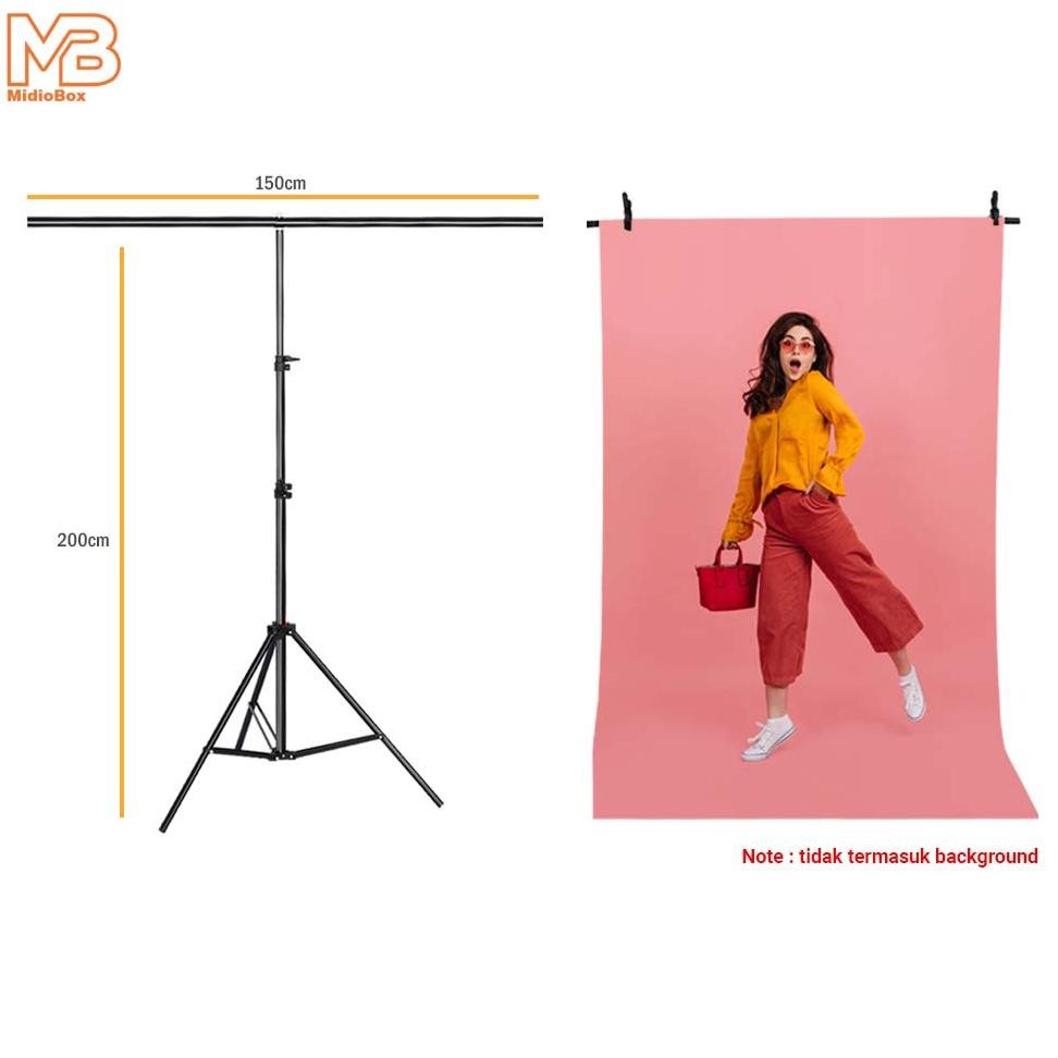 Jual AS25 Stand Background Foto Studio Midio Ukuran Tinggi 200cm x ...