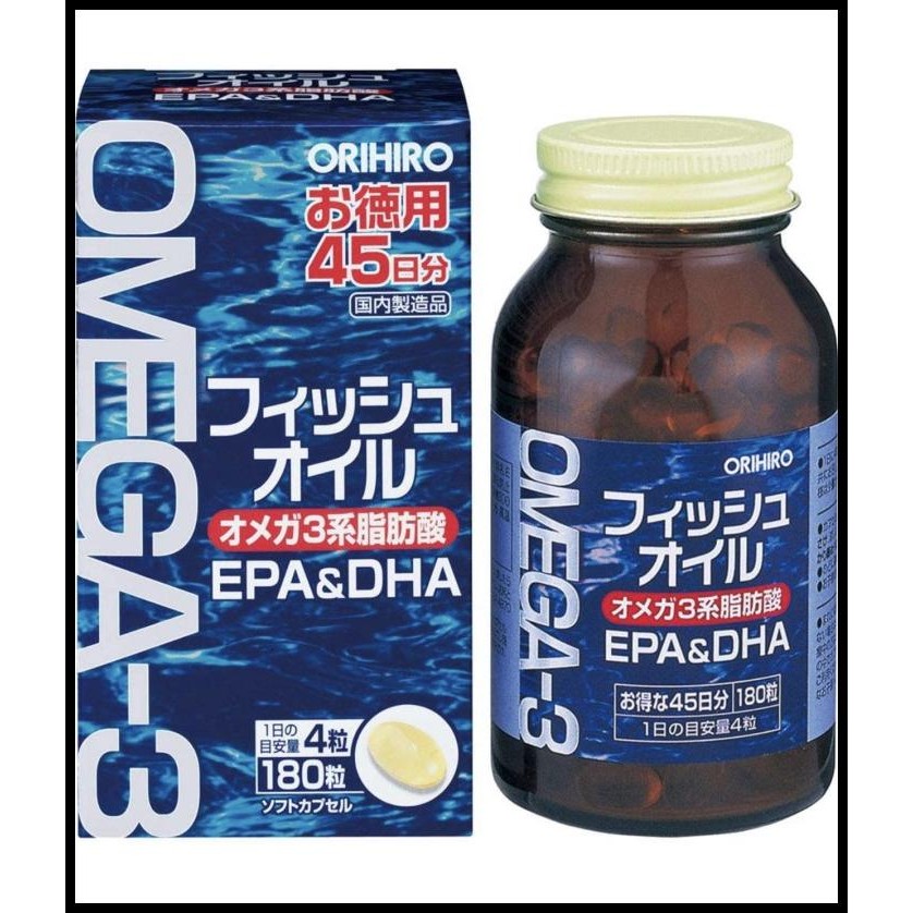 Jual Orihiro Fish Oil Omega Dha Epa 180 Capsules 45 Days Japan | Shopee ...