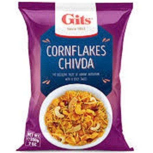 Jual $$] CORNFLAKES CHIVDA GITS 200G / Namkeen / Indian Snacks | Shopee ...