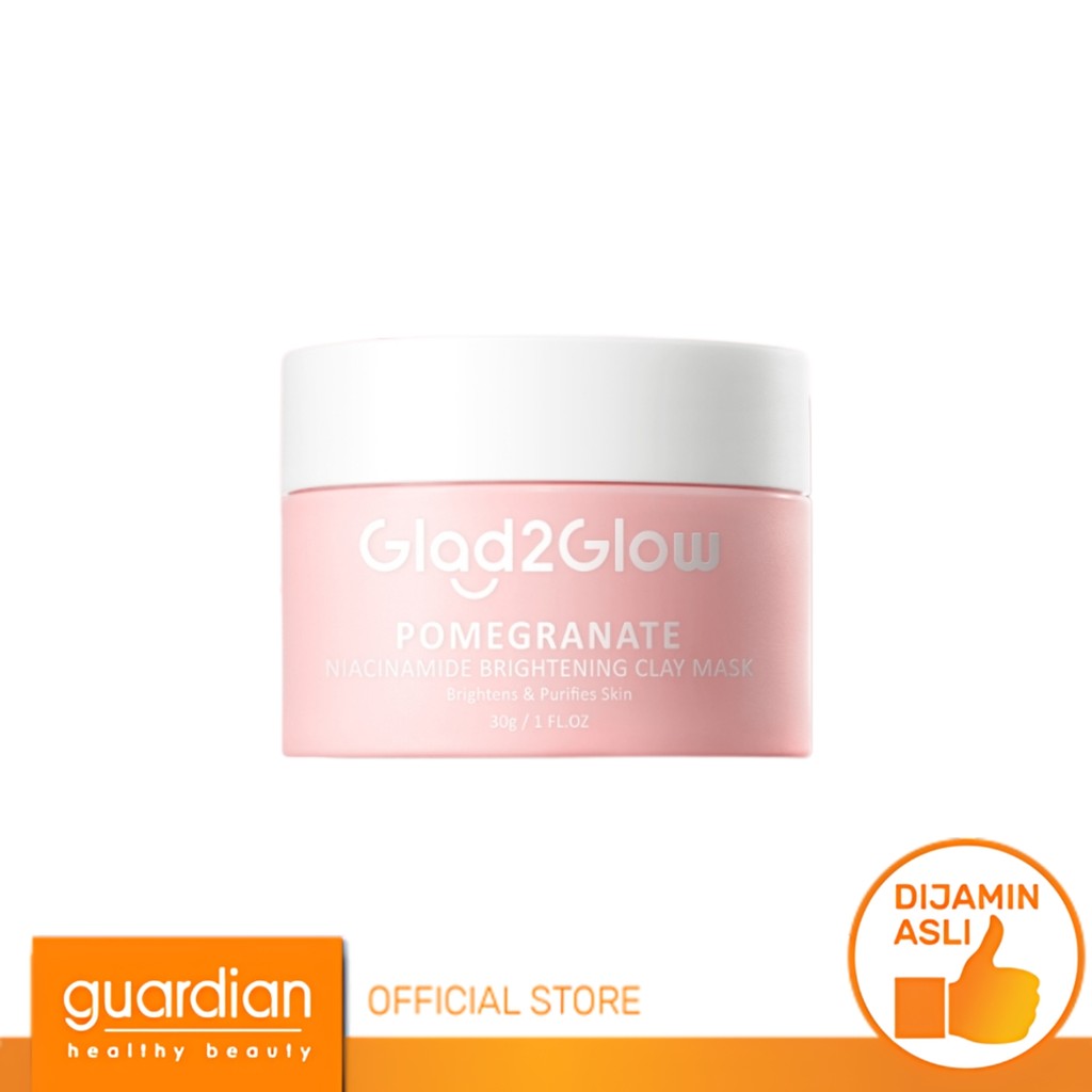 Jual Glad2Glow Pomegranate Niacinamide Brightening Clay Mask Masker Wajah 30Gr | Shopee Indonesia