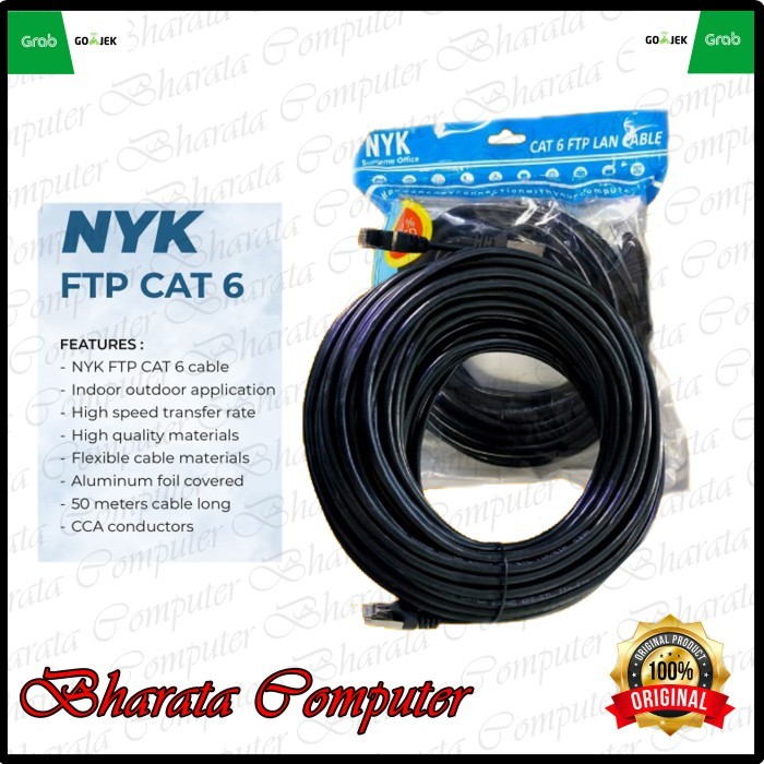 Jual Nyk Kabel Lan Outdoor Ftp Cat6 Cat 6 Jack Rj45 Metal 10M | Shopee Indonesia