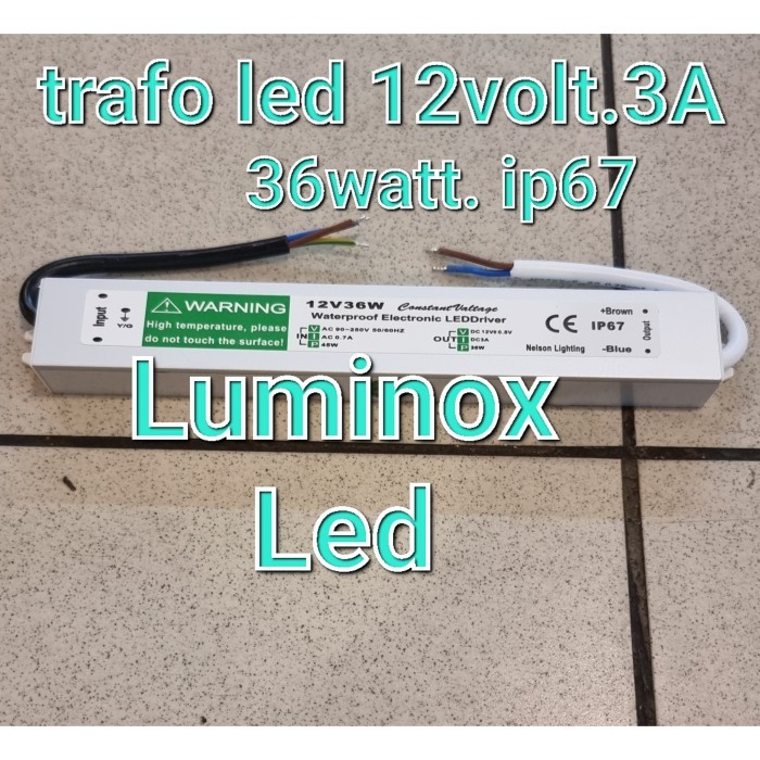 Jual trafo driver led 3a 3ampere 12v 12volt 12 volt 36w ip67 ballast ...