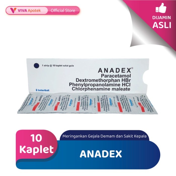Jual Anadex untuk Meringankan Gejala Demam dan Sakit Kepala (10 Kaplet ...