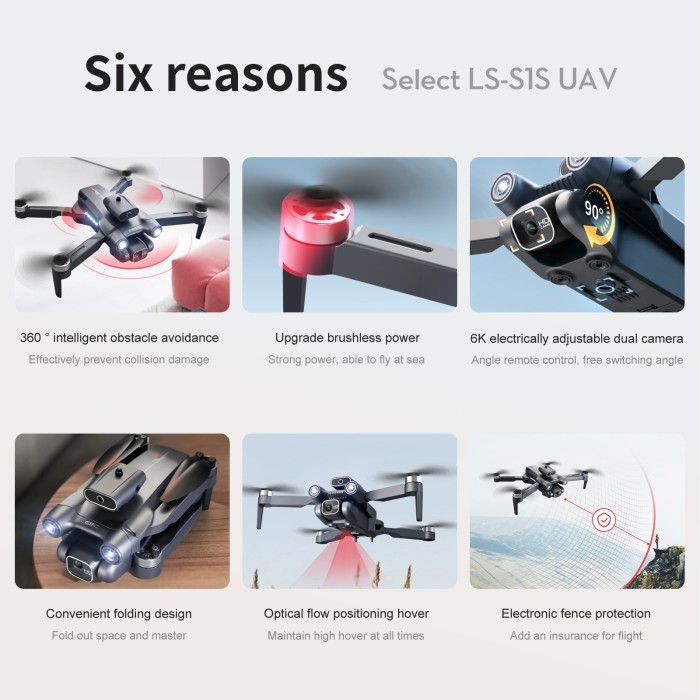 Jual Drone Lsrc-S1S Optical Flow + Dual Camera Switching | Shopee Indonesia