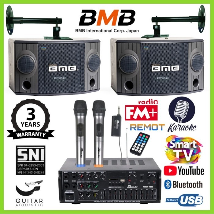 Jual Terlaris!! Paket Sound System Speaker Bmb Ampli Bmb Mic Wireless ...
