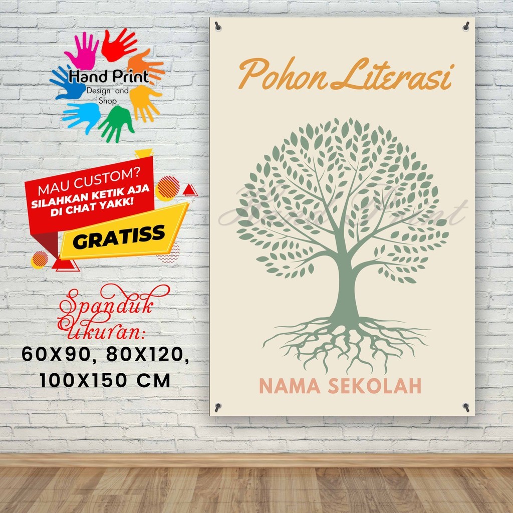 Jual Cetak Spanduk Banner Pohon Literasi Sekolah Pohon Cita - Cita ...