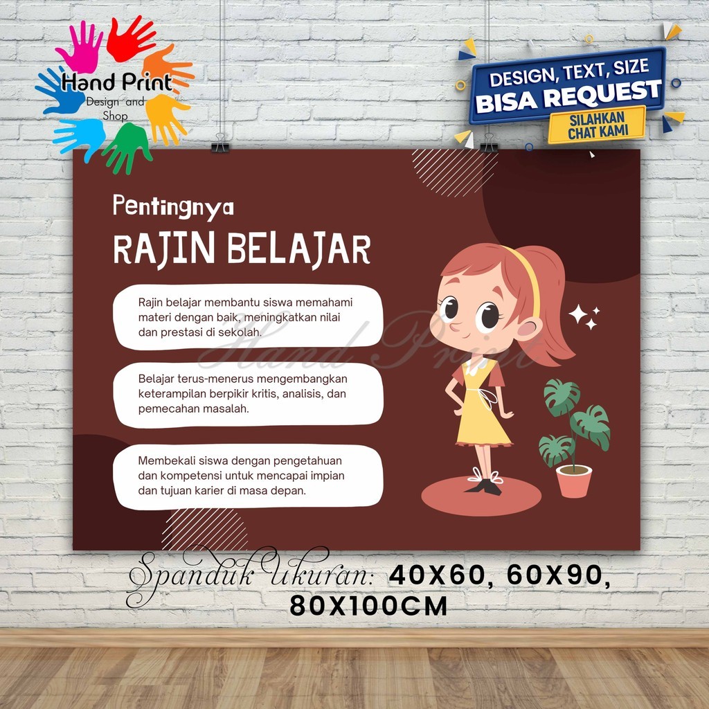 Jual Cetak Spanduk Banner MMT Jadwal Pentingnya Rajin Belajar 100x80cm ...