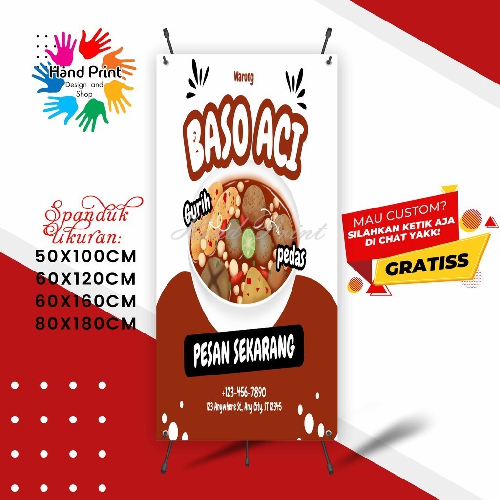 Jual Cetak Spanduk Banner Jualan Bakso Aci Cilok Kuah MMT Spanduk ...