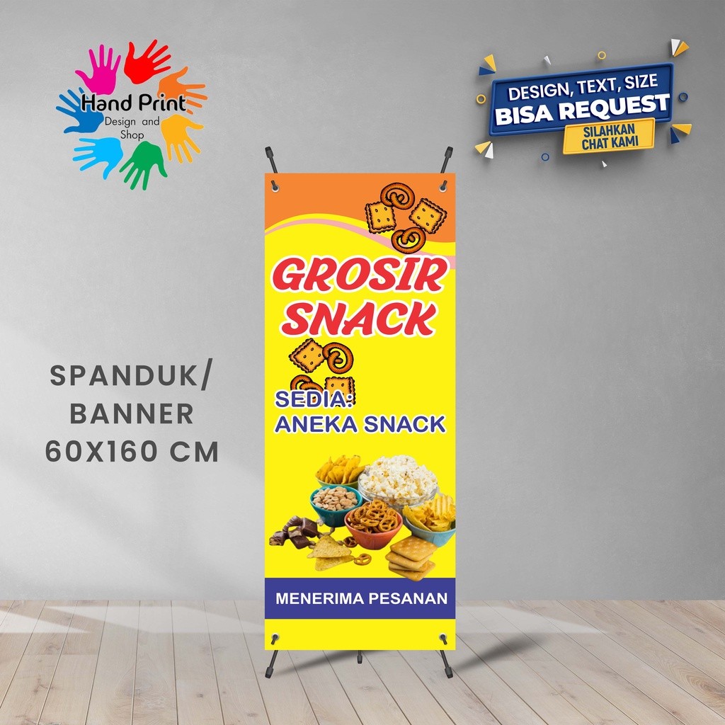 Jual Spanduk Banner Aneka Jajanan Snack Makanan Ukuran 60x160 Cm ...