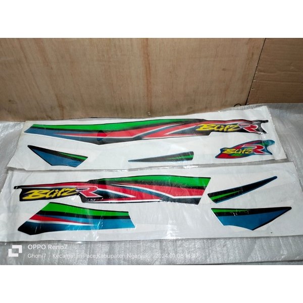 Jual Striping Stiker Body Kanan Kiri Full Set Blitz R Warna Hijau Biru ...