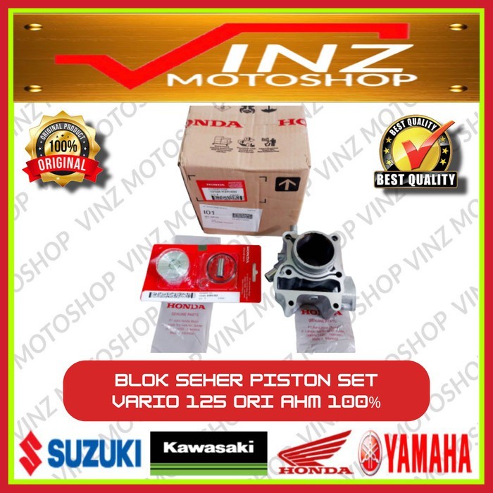 Jual BLOK BLOCK SEHER PISTON SET MOTOR VARIO FI VARIO 125 LAMA ORIGINAL ...