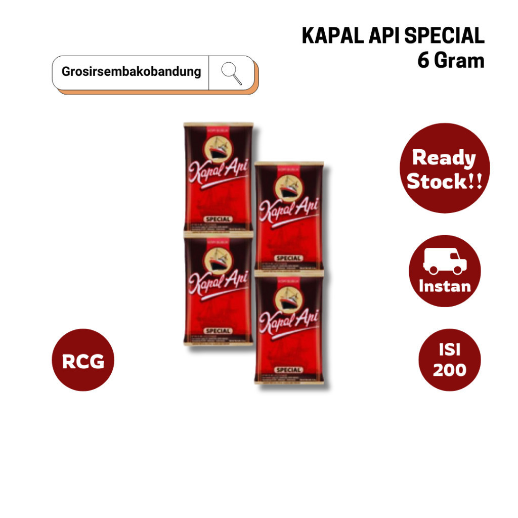 Jual KAPAL API KOPI BUBUK SPECIAL RCG 10x6g - 1 Dus - Kota Bandung | Shopee Indonesia