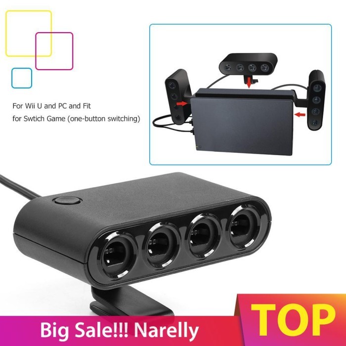 Jual 4 Ports Gc Controllers Usb Adapter Fit For Nintend Switch Wiiupc ...