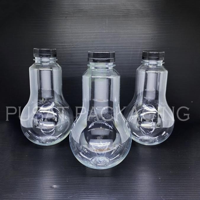 Jual Botol Plastik Bohlam 300ml PET Botol Lampu Kemasan Minuman 300 ml ...