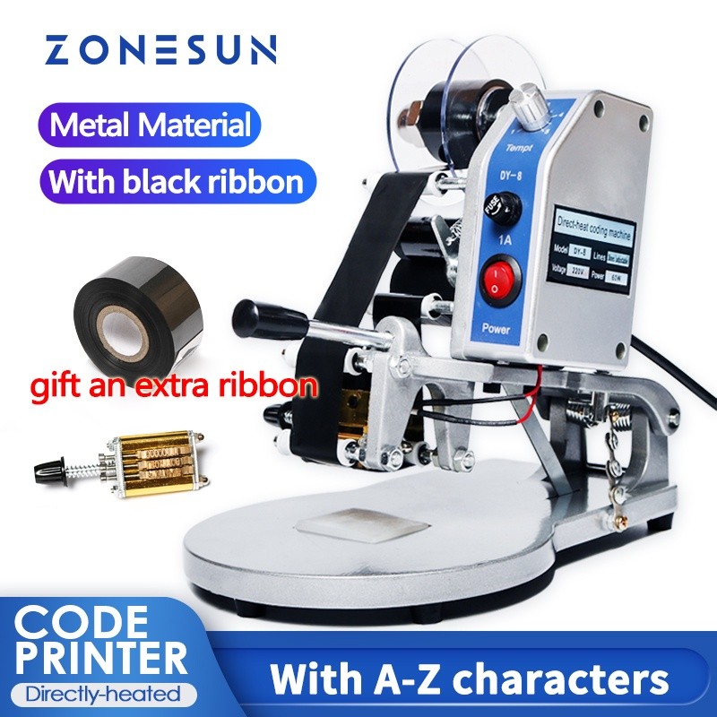 Jual Zonesun Date Coding Machine Mesin MANUAL MANUAL KEKUATAN Kode Tanggal Printer Hot Foll ...