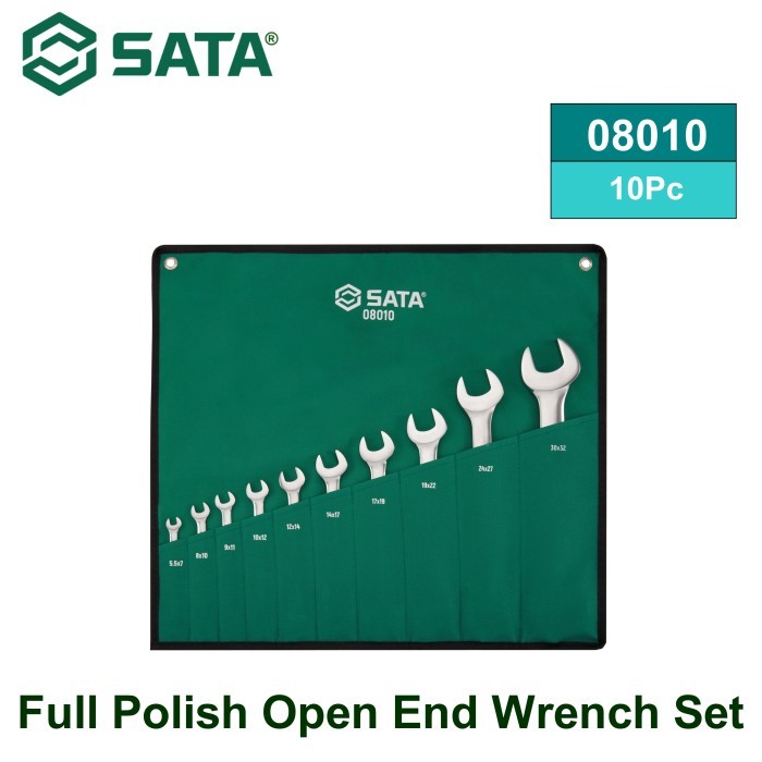 Jual SATA Kunci Ring Double Open Metric Set 10 pcs 08010 SATA Full ...