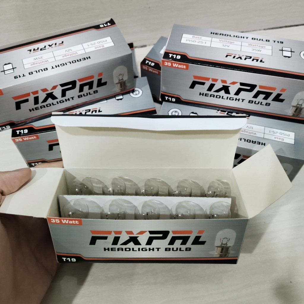 Jual FIXPAL 1 kotak (10pcs) BOHLAM LAMPU DEPAN fixpal T19 12V K1 35 ...