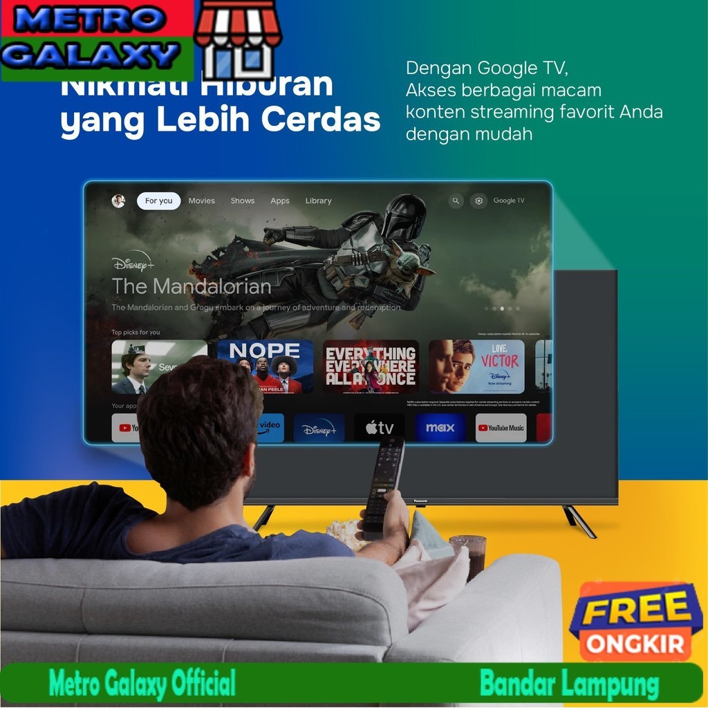 Jual TV Panasonic UHD 4K TH-43NX600G 43inch Google TV TH43NX600G ...
