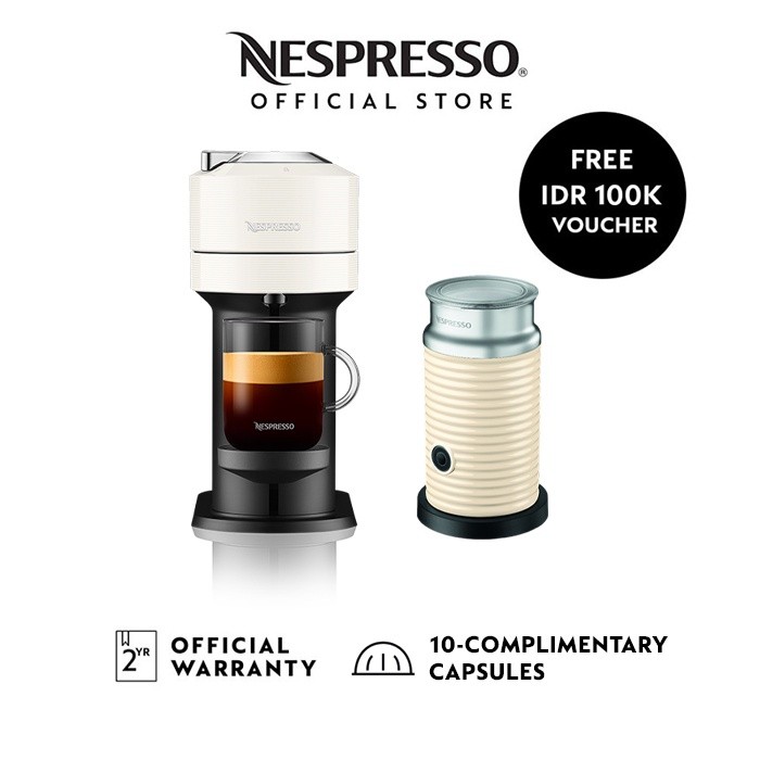 Jual Nespresso Vertuo Next Coffee Machine White, with Aeroccino3 White ...