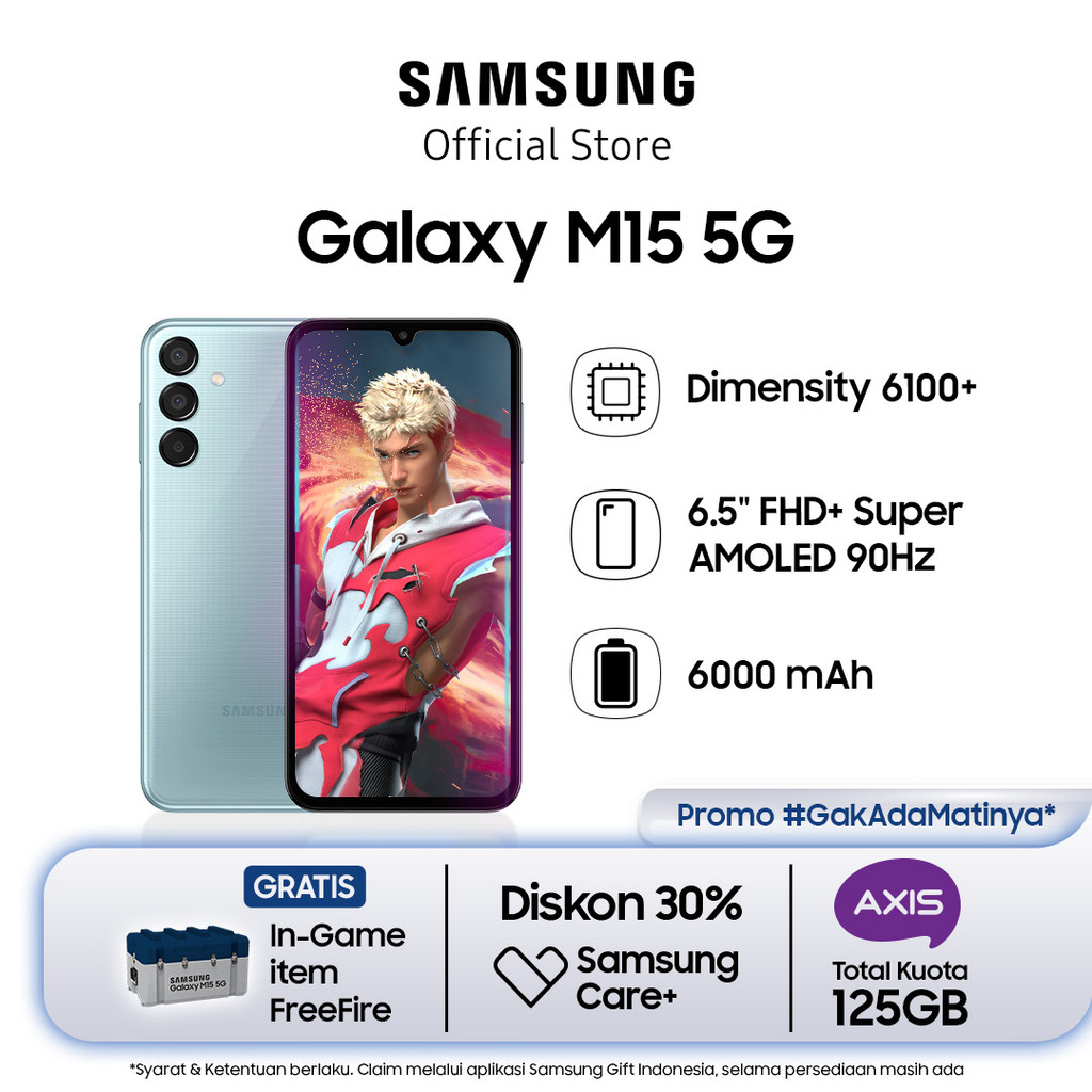 Jual Samsung Galaxy M15 5G 6/128GB - Light Blue | Shopee Indonesia
