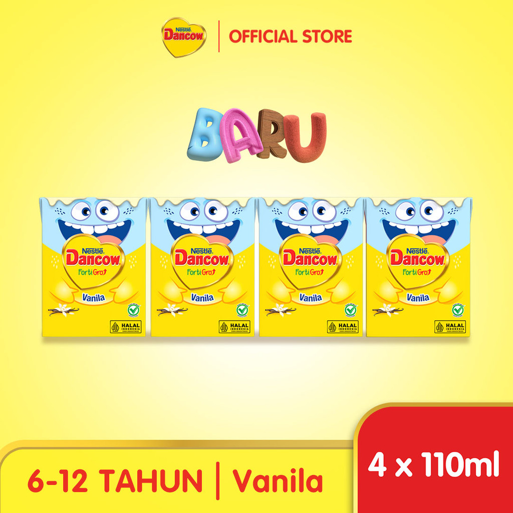Jual DANCOW Fortigro Susu UHT Vanilla Usia Sekolah Multipack 110ml x4 ...